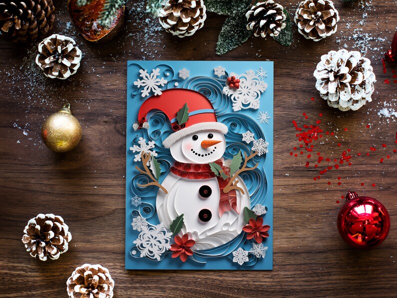 Papercraft Snowman Printable Christmas Oil Painting Printable - Etsy