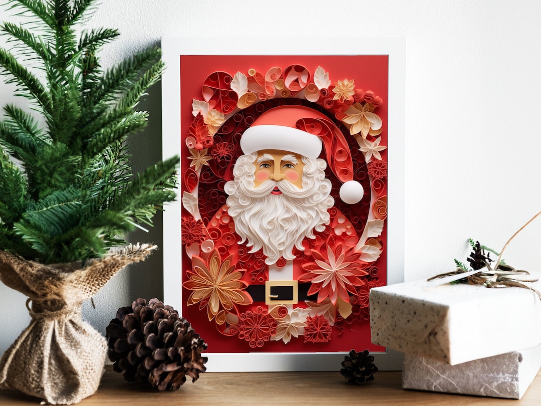 Santa Papercraft Christmas Decoration Printable Christmas Decor Rustic ...