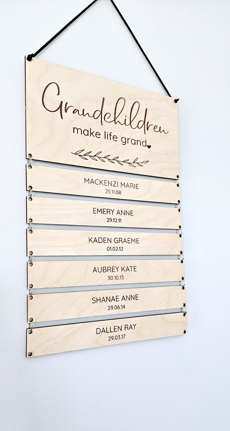 Grandchildren Make Life Grand Sign - Personalized Wood Grandparent Gift ...