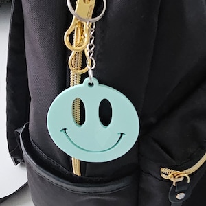 Smile Face Acrylic Keychain | Trendy Smile Bag Tag | Retro Keychain ...