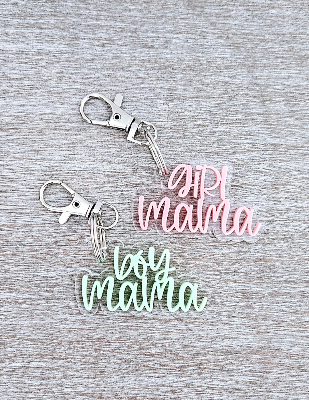 Boy Mama Keychain Acrylic Name Key Chain Girl Mama Keychain Mom ...