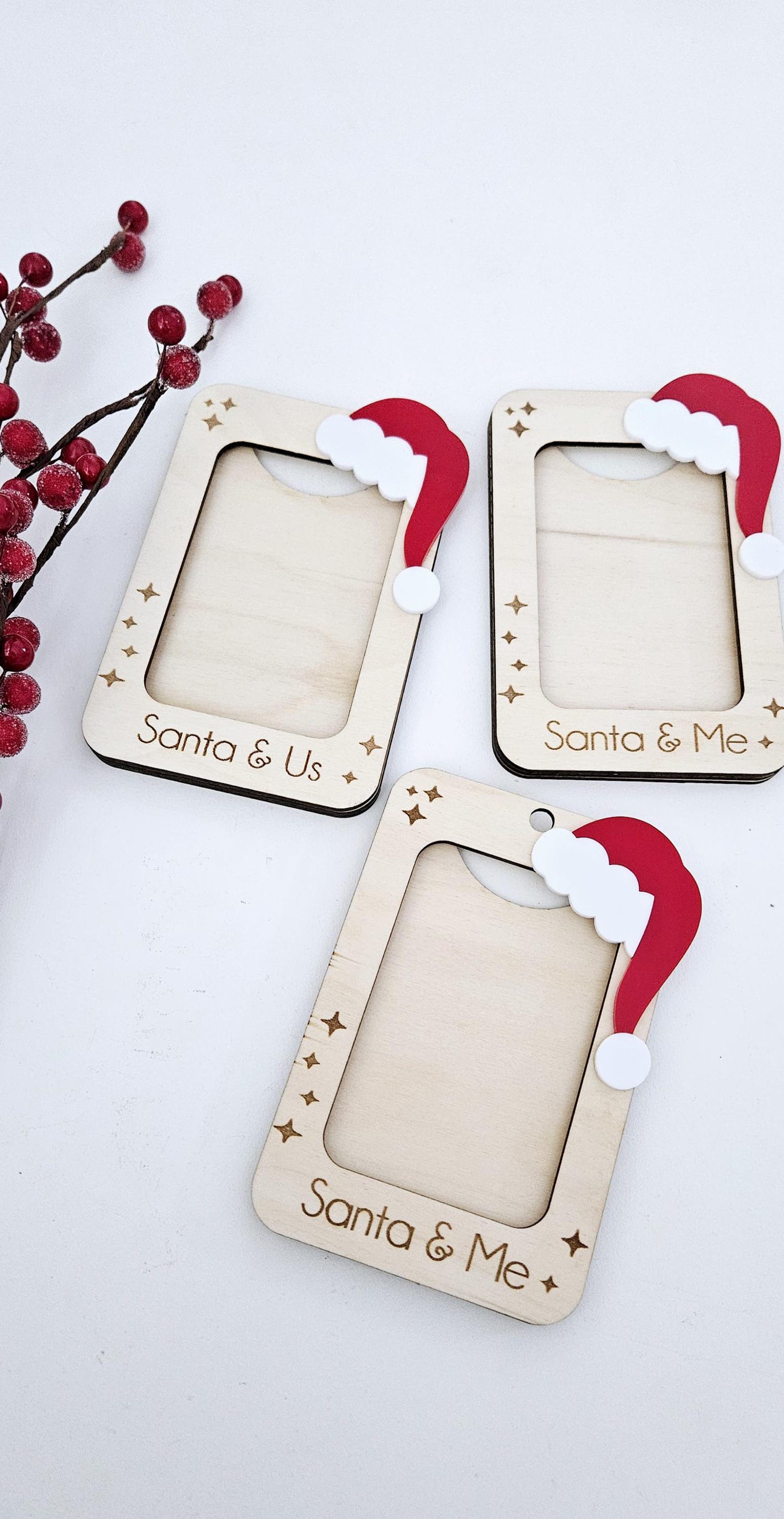 Santa & Me Wooden Photo Frame Ornament | Kids Christmas Picture Frame ...