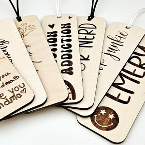 Bookmark | Wood Bookmark | Natural Wood Bookmark | Wooden Engraved ...