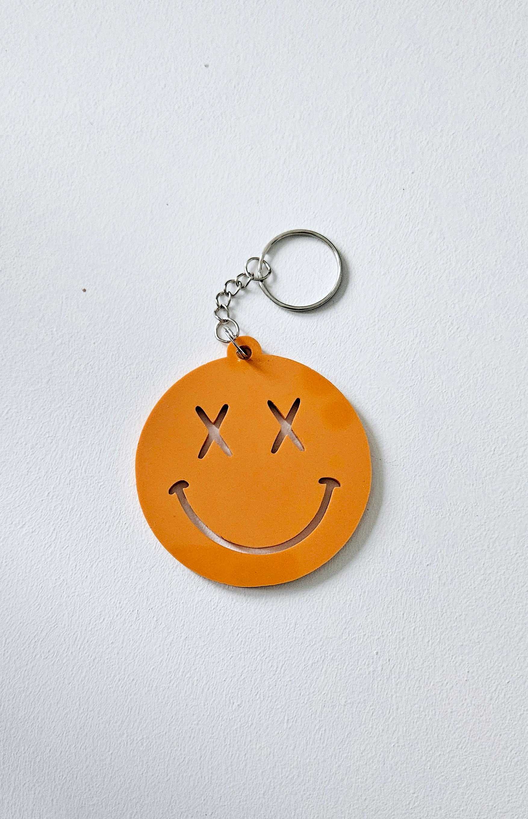 Smile Face Acrylic Keychain Trendy Smile Bag Tag Retro Keychain 3D Key ...