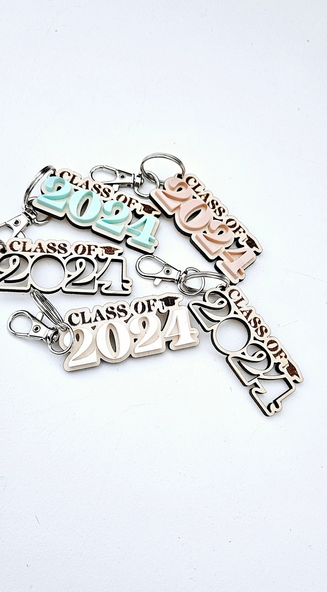 Personalized Grad Keychain: Baltic Birch Class of 2024 Gift - Etsy
