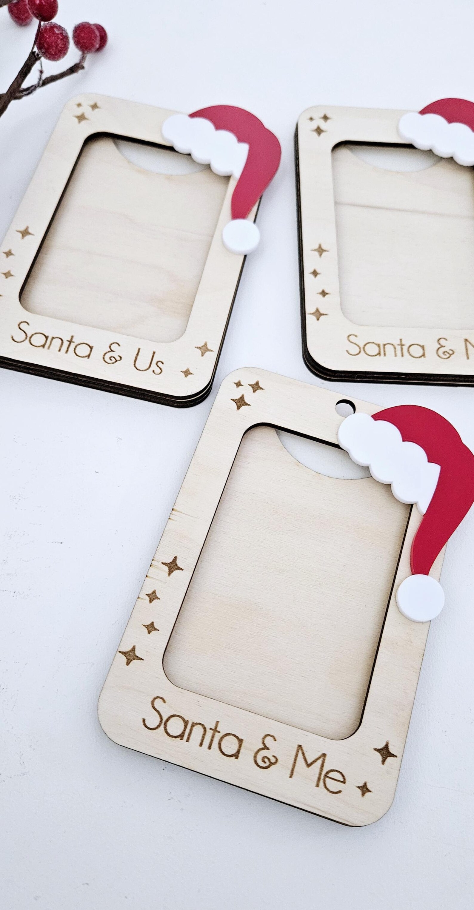 Santa & Me Wooden Photo Frame Ornament | Kids Christmas Picture Frame ...
