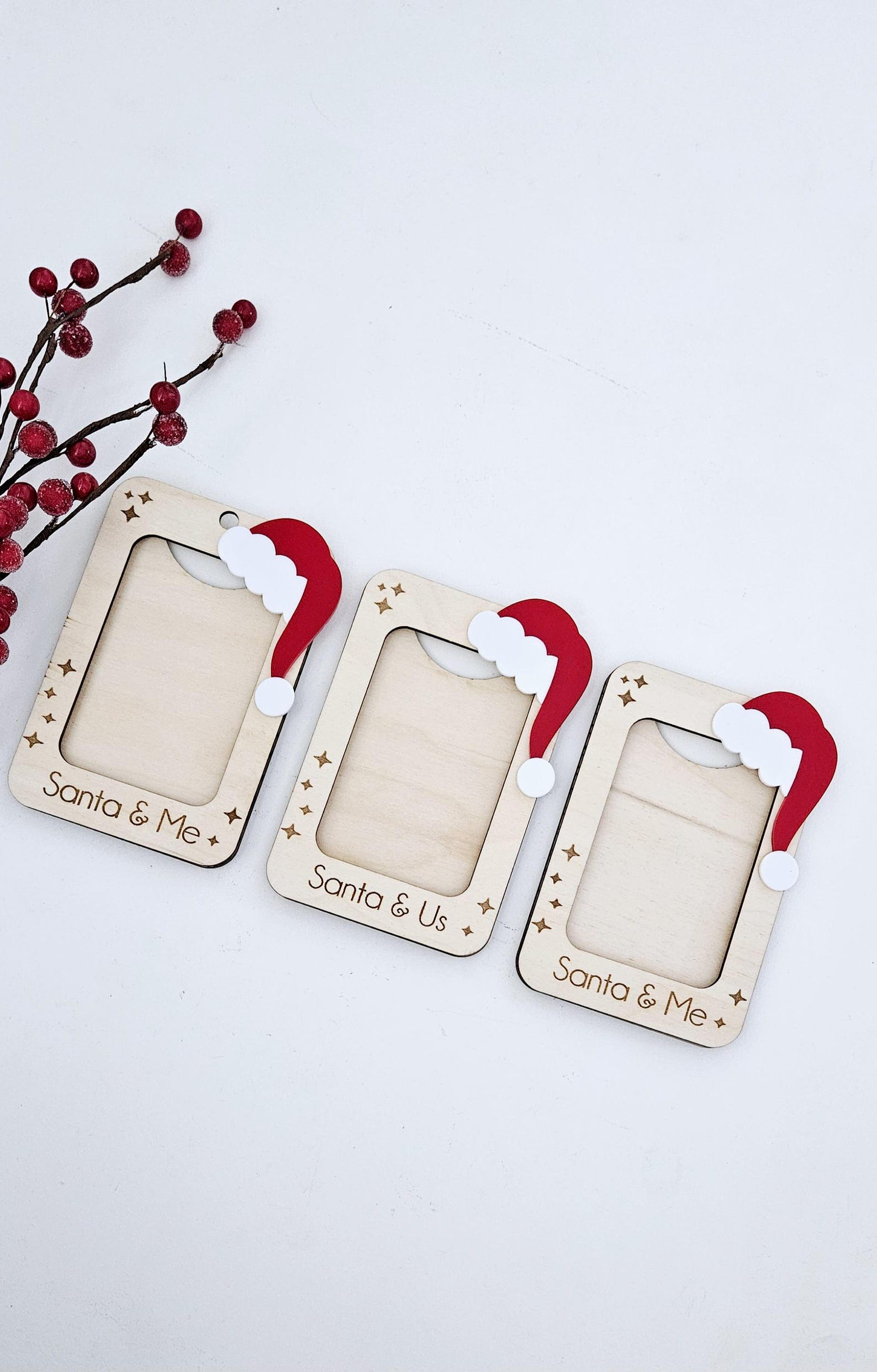 Santa & Me Wooden Photo Frame Ornament | Kids Christmas Picture Frame ...