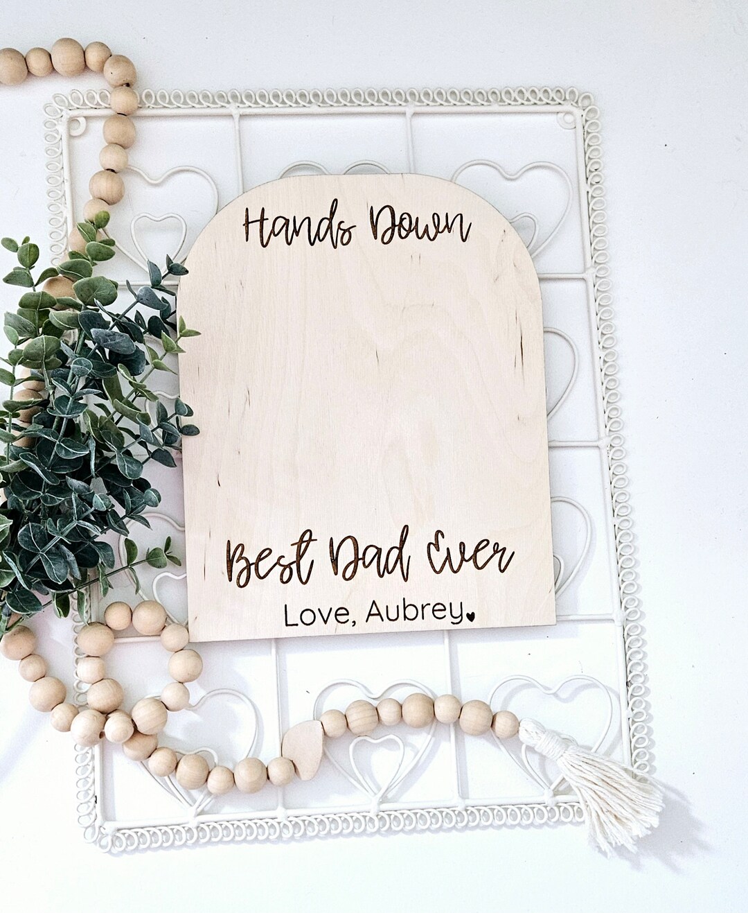 Fathers Day Hands Down Sign | Wood Handprint Sign | DIY Handprint Sign ...