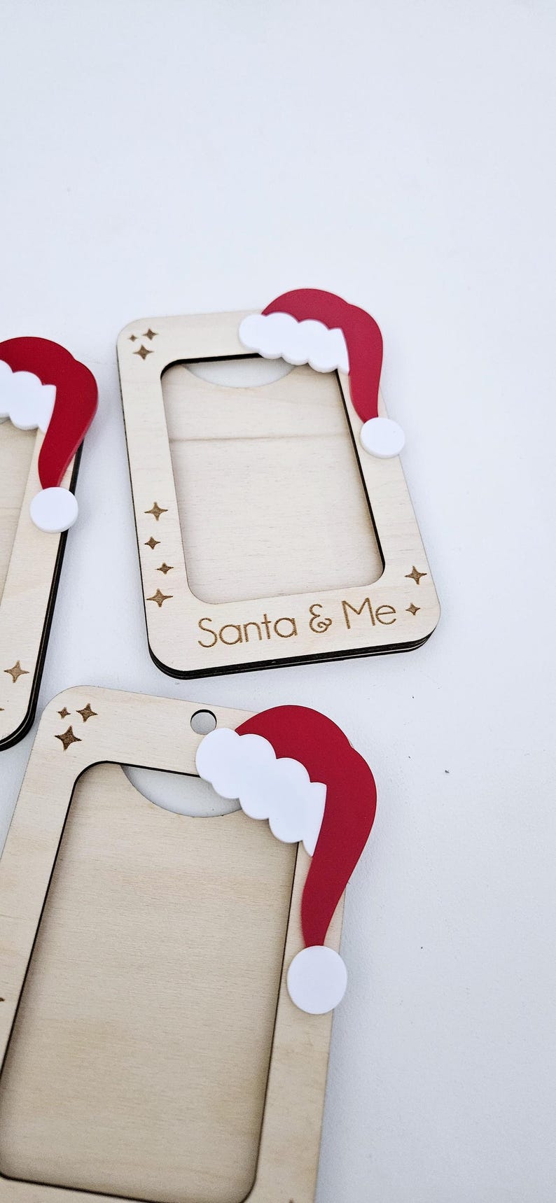 Santa & Me Wooden Photo Frame Ornament | Kids Christmas Picture Frame ...