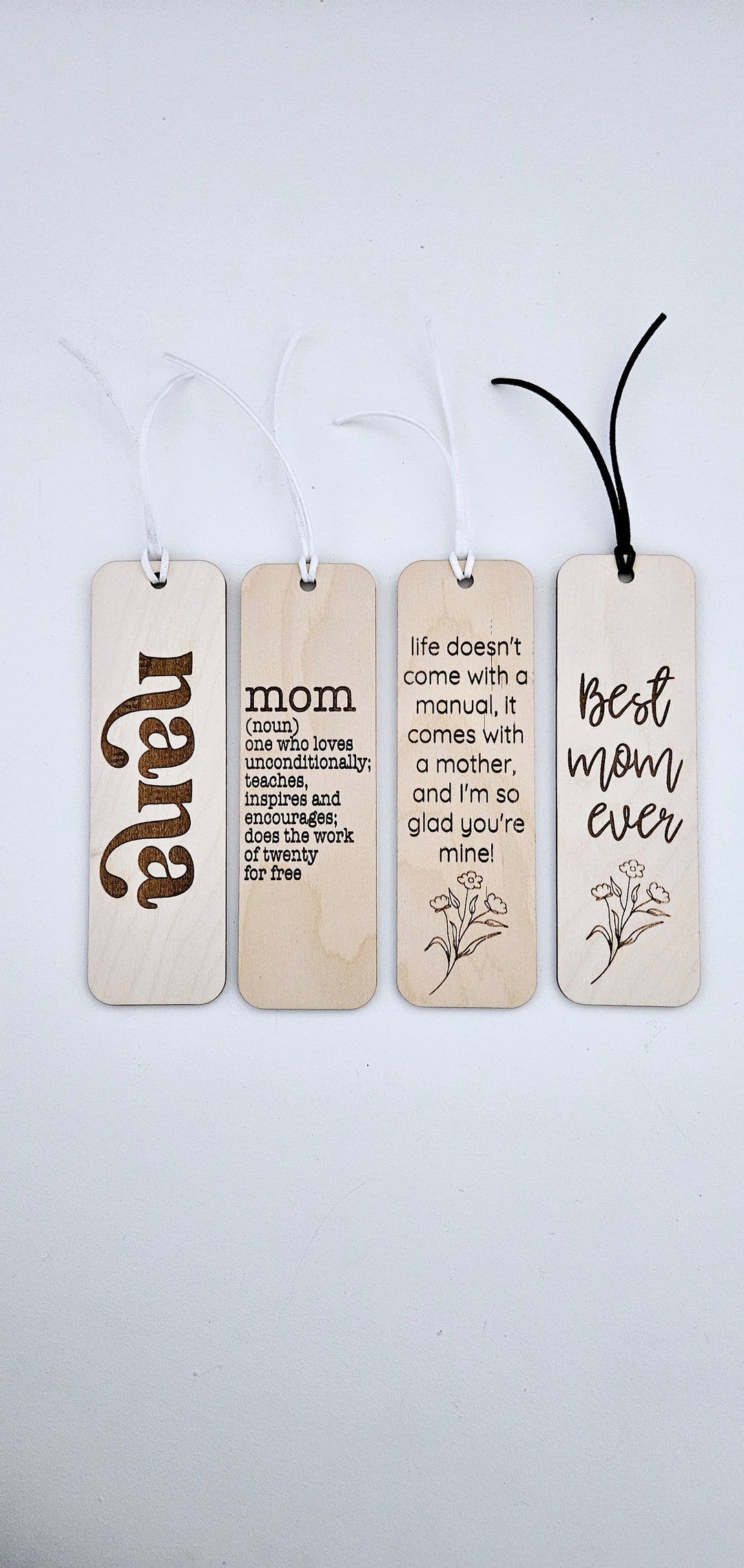 Mom Bookmark | Wood Bookmark | Natural Wood Bookmark | Wooden Engraved ...