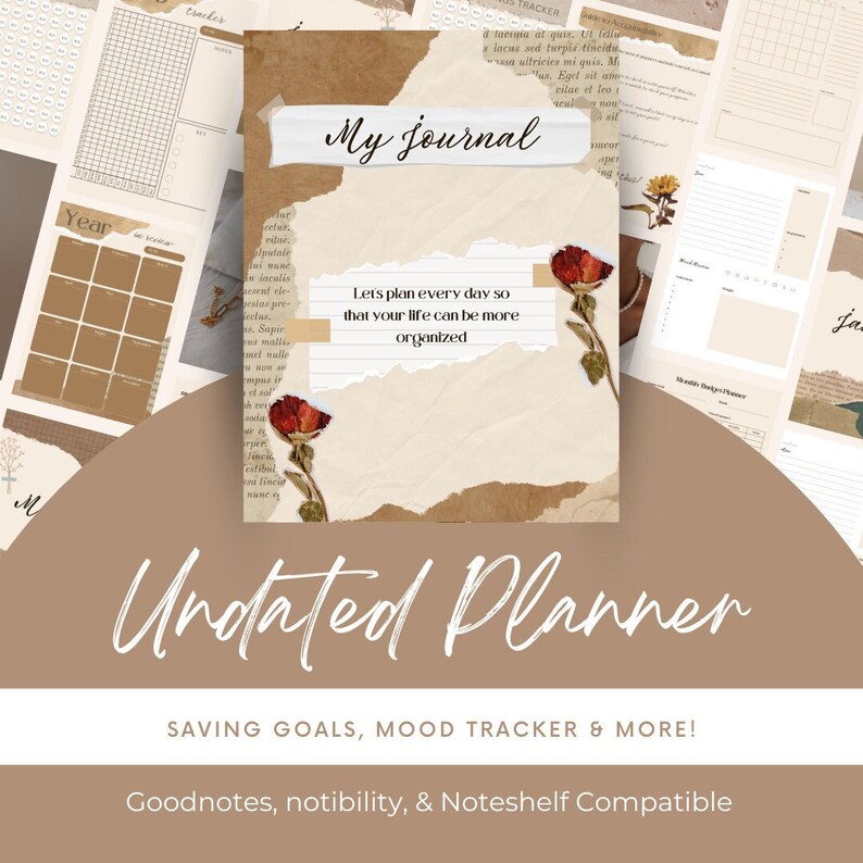 Undated Vintage Digital Journal/planner, Ipad/android Compatible - Etsy