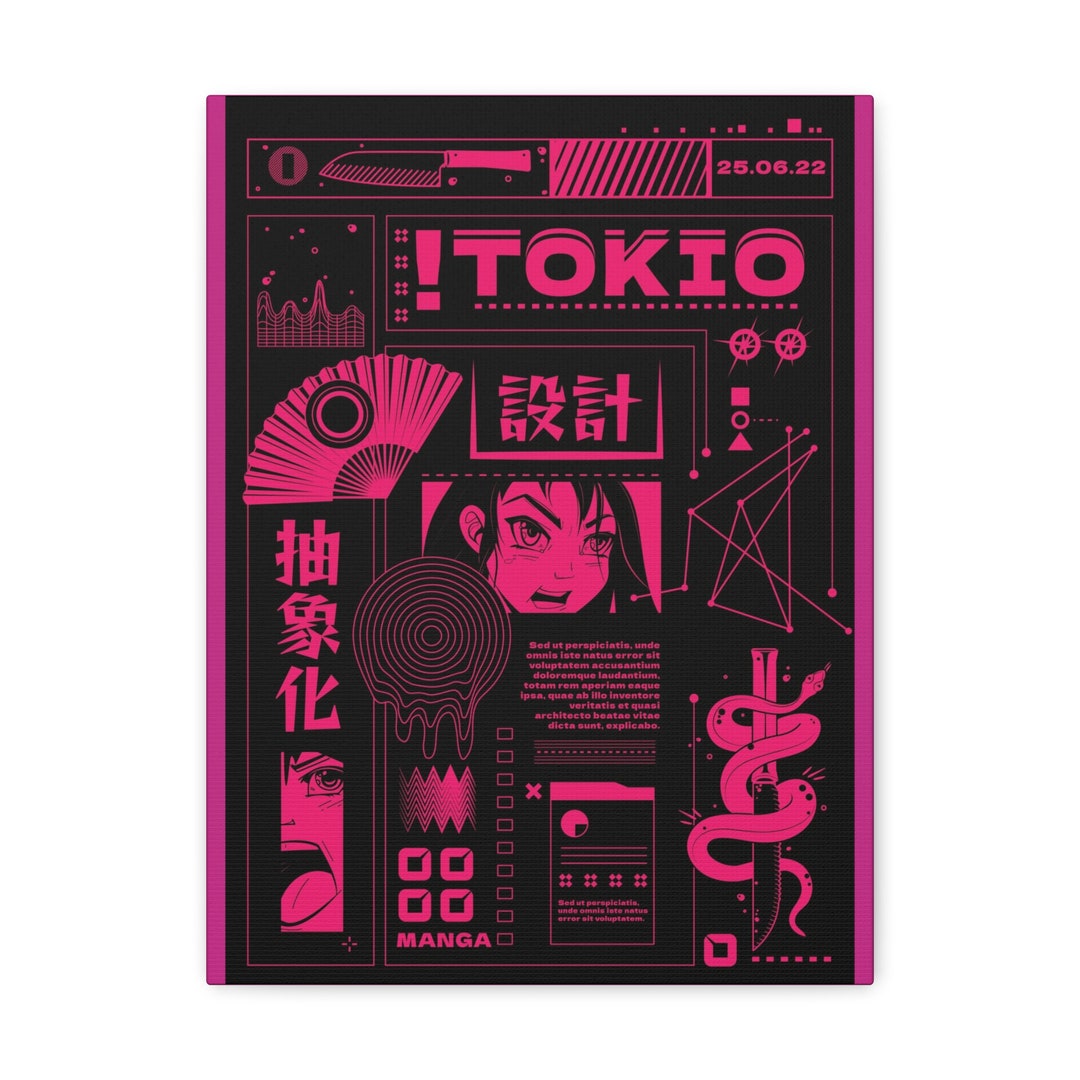 Urban Futuristic Japanese Tokyo Anime Banner Canvas Gallery - Etsy