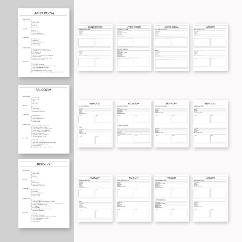 Interior Design Checklist: Room-by-room Home Planner (PDF) - Etsy