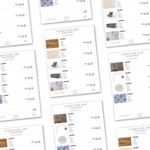 Interior Design Furniture and Finishes Schedule Template, Editable E ...