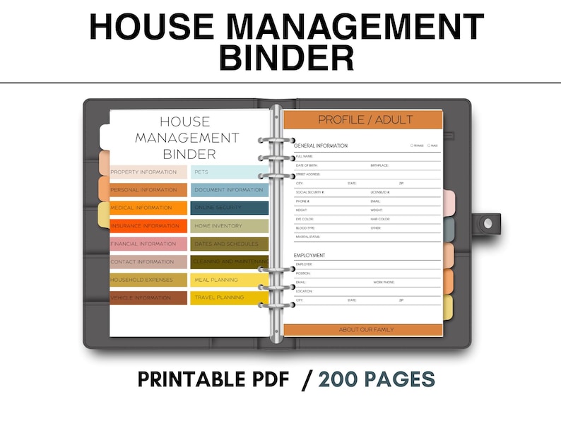 Emergency Home Management Binder: Family Life Planner (digital PDF) - Etsy