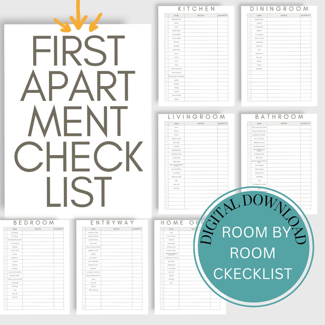 First Apartment Checklist Moving Checklist New House - Etsy