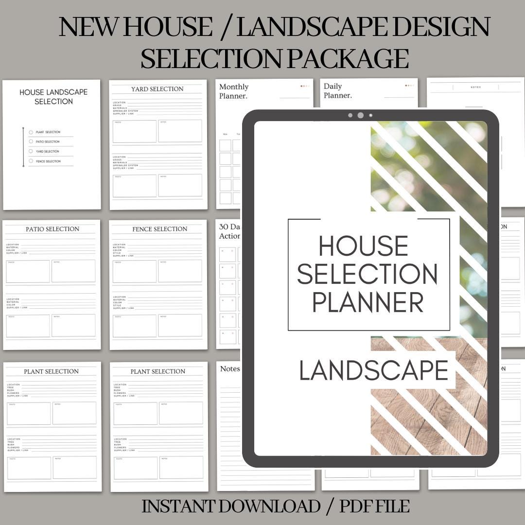 New House Landscape Selection Planner, Home Improvement Planner ...
