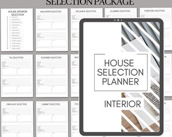 New House Interior Selection Planner, Home Improvement Planner Template ...