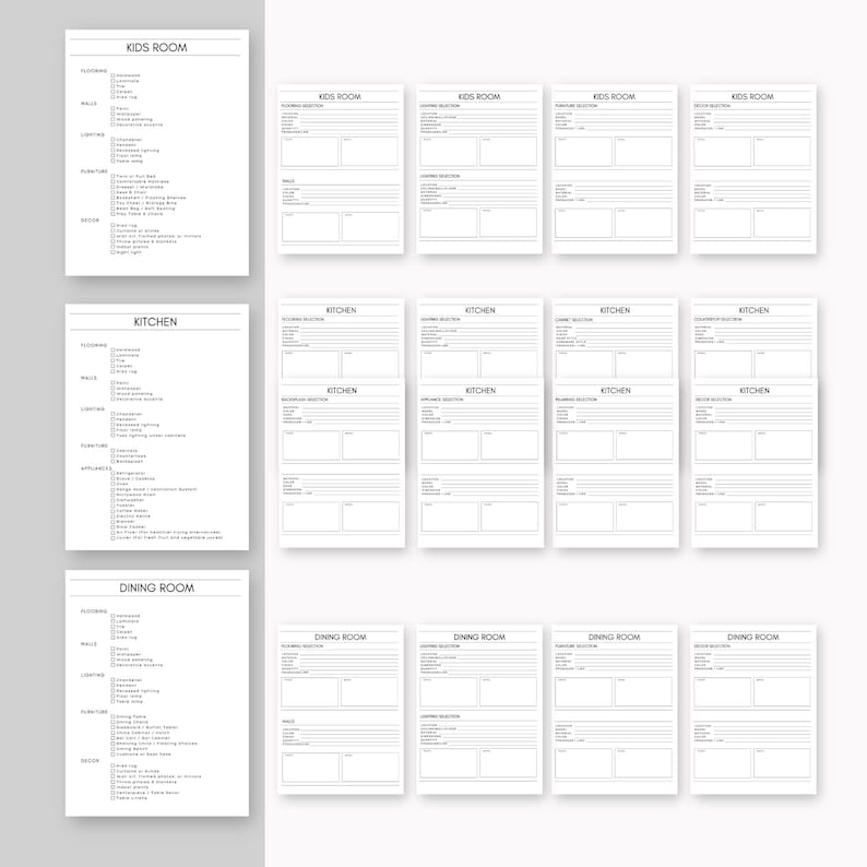 Interior Design Checklist: Room-by-room Home Planner (PDF) - Etsy