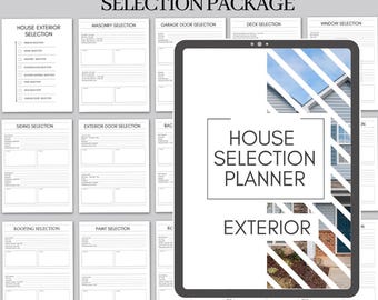 New House Exterior Selection Planner, Home Improvement Planner Template ...