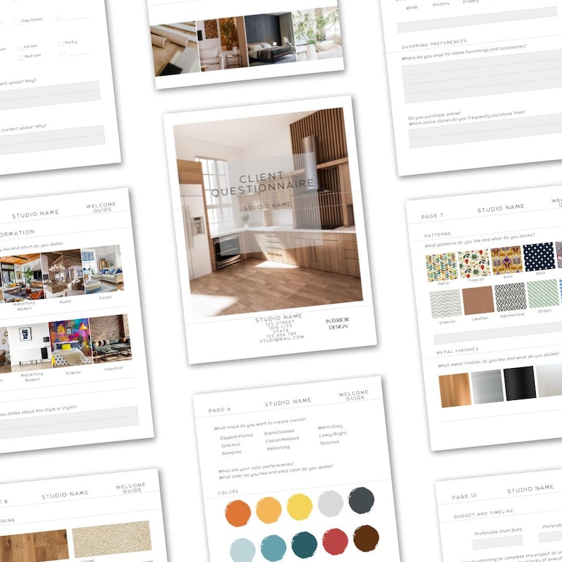 Interior Design Client Questionnaire: E-design Intake Form (canva ...