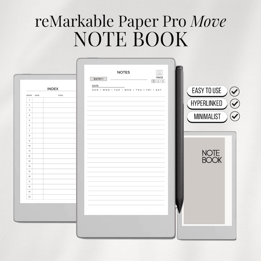 Notebook Template for Remarkable Paper Pro Move ,digital Note-taking ...