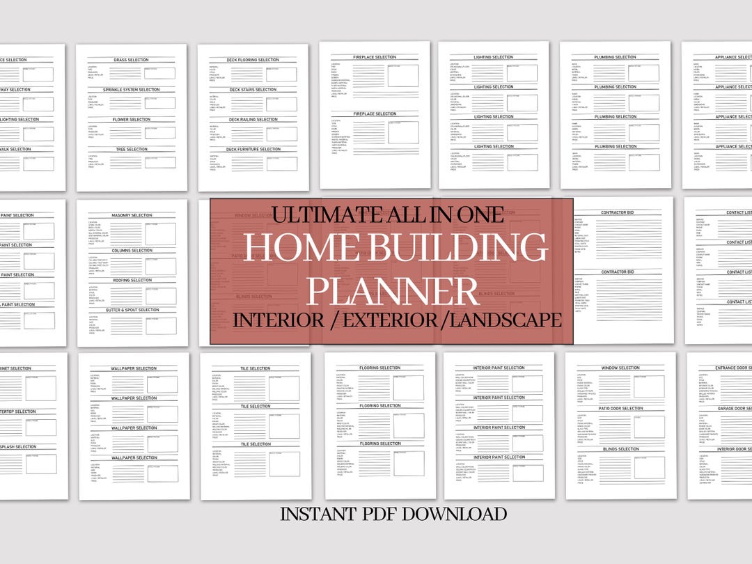 Home Building Planner Bundle: New Construction & Renovation (PDF ...