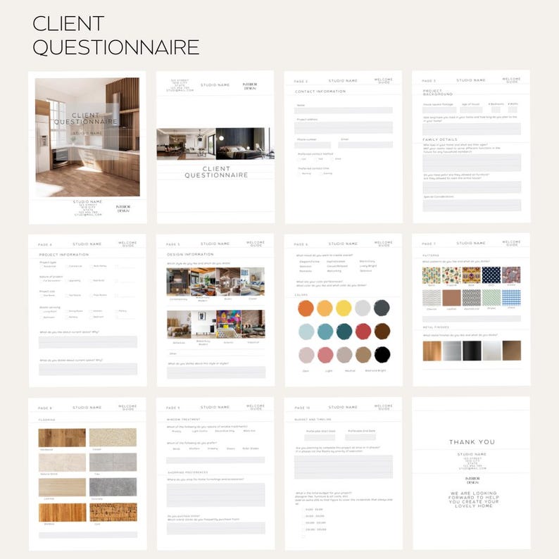 Interior Design Welcome Guide Template, Client Onboarding Form ...