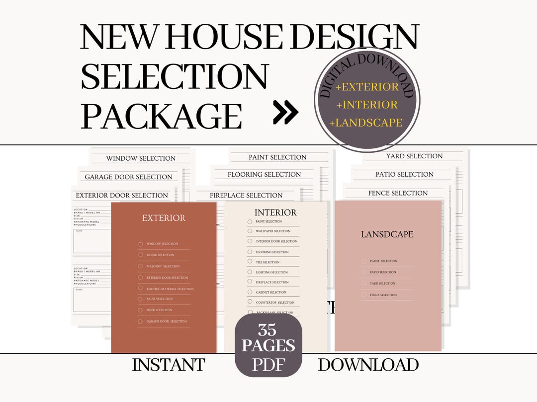 Home Design Selection Planner: New Build & Renovation Checklist (PDF ...