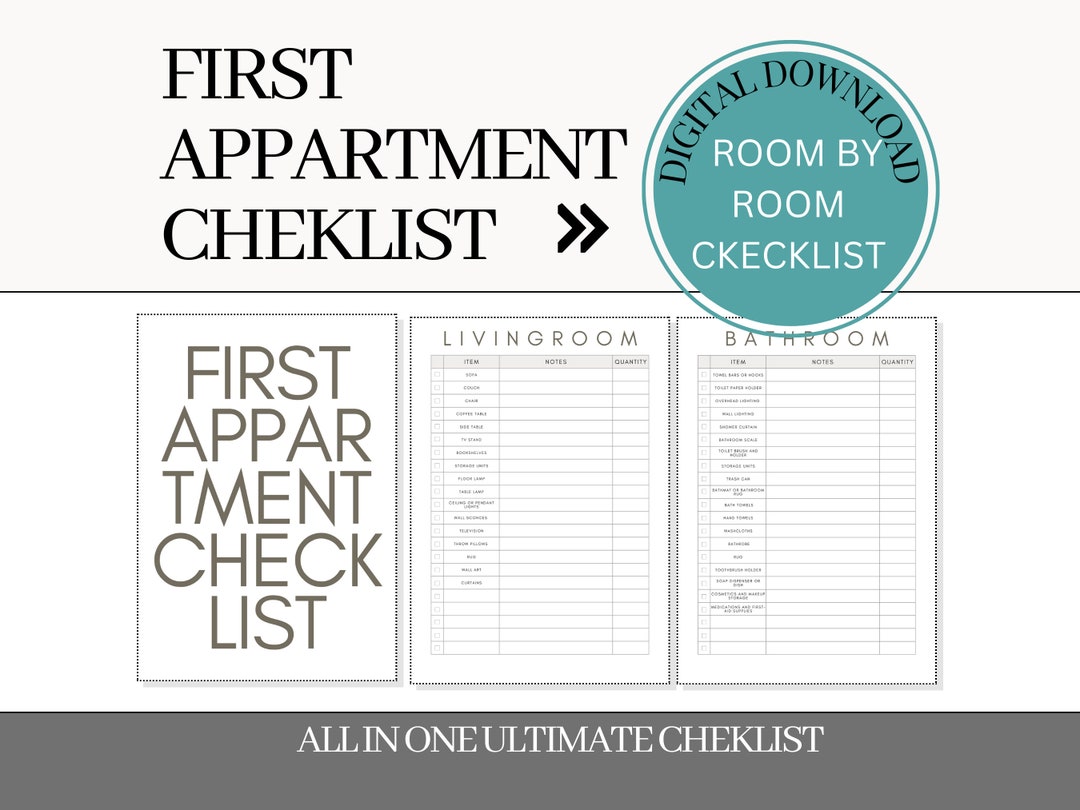 First Apartment Checklist, Moving Checklist, New House Checklist, First ...