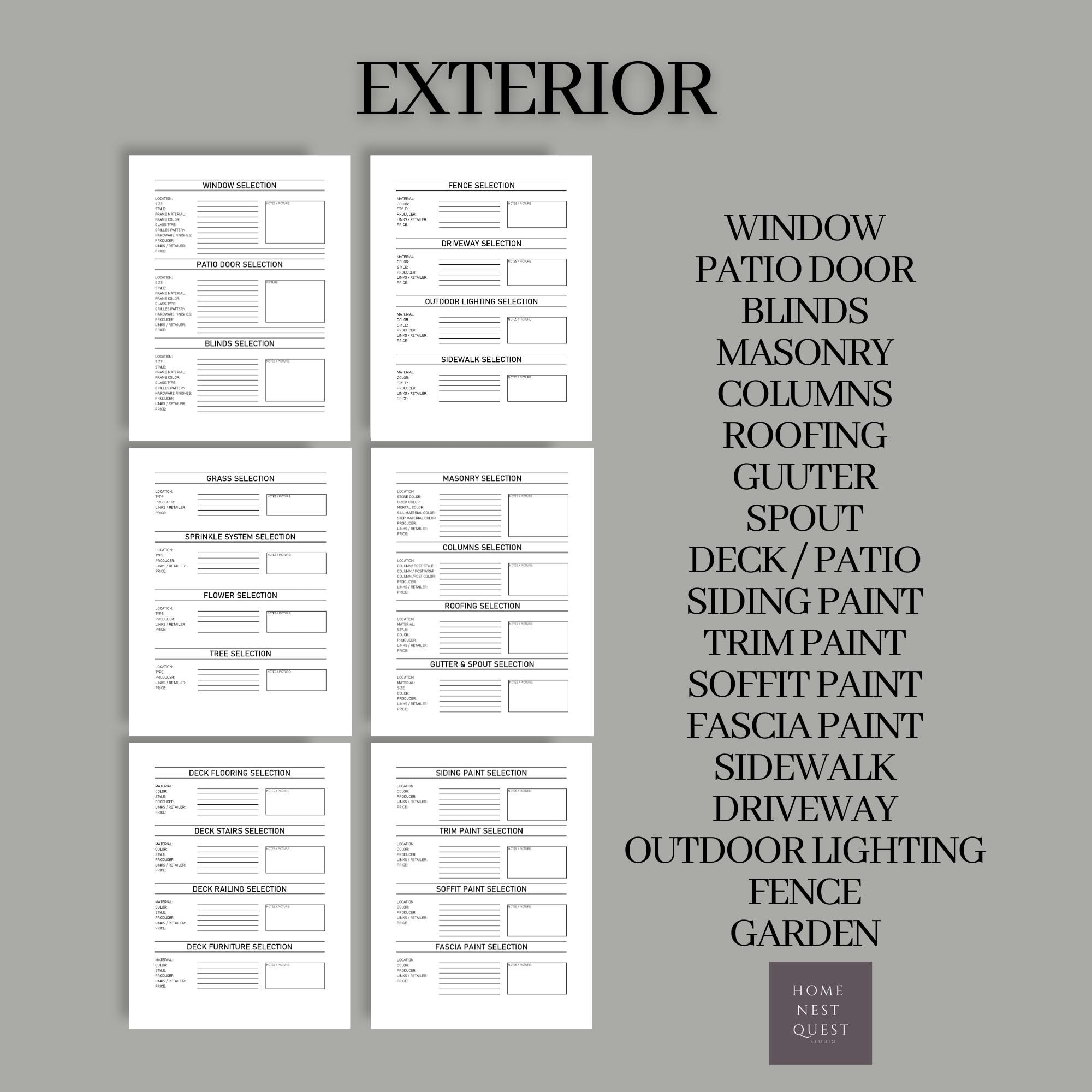 Home Building Planner Bundle: New Construction & Renovation (PDF ...