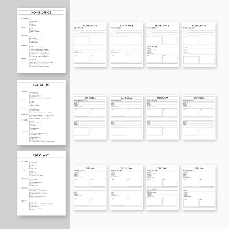Interior Design Checklist: Room-by-room Home Planner (PDF) - Etsy