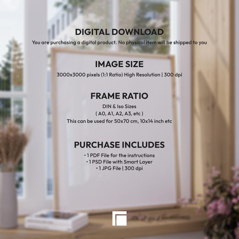 Frame Mock Up, Vertical Wood Frame Mockup, Frame Mockup Light Wood DIN ...