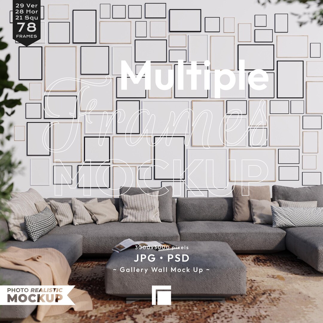 70+ Frames Mockup, Printable Poster Gallery Wall Mockup, Frame Set ...