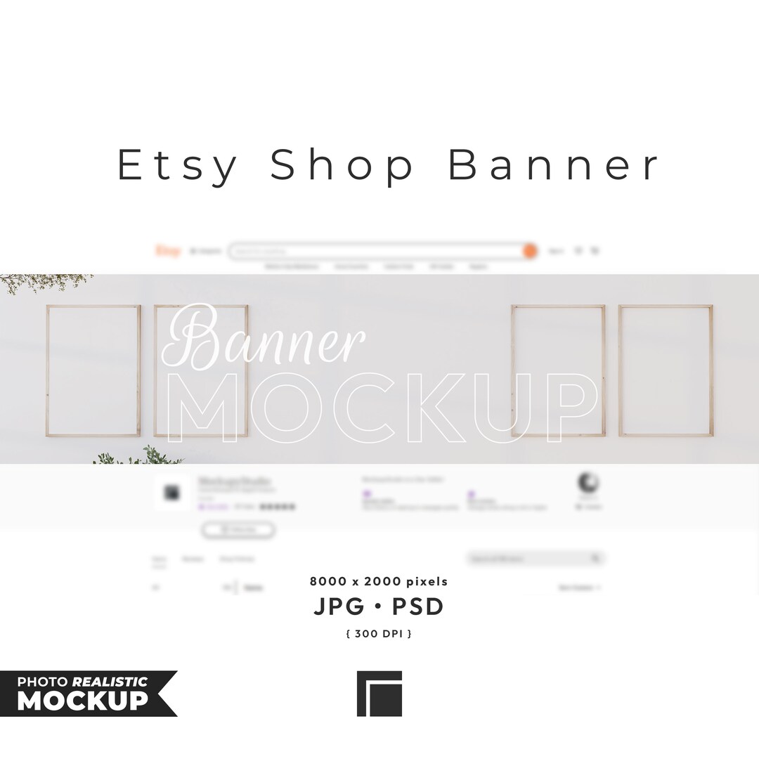 Etsy Big Banner, Etsy Shop Banner Mockup With Multiple Frames ...