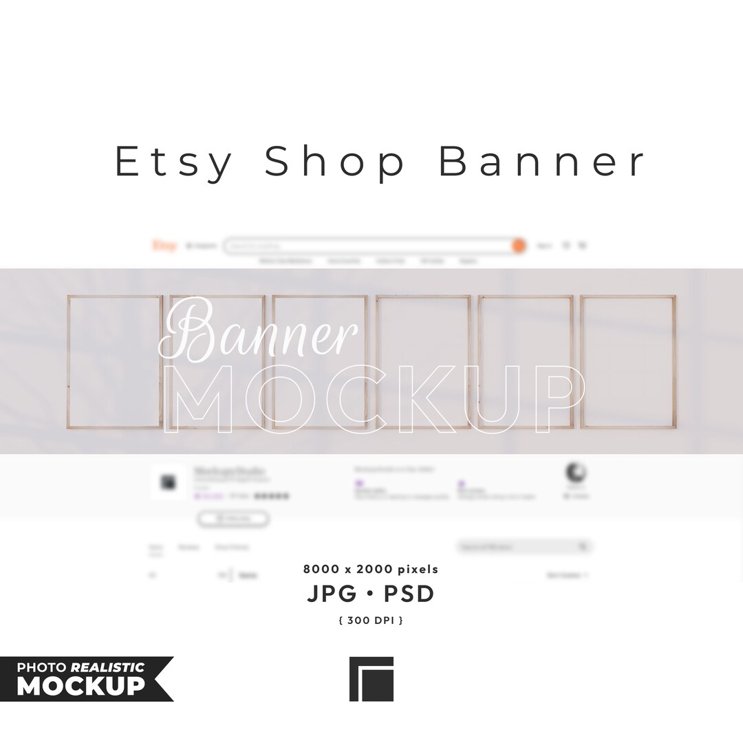 Etsy Big Banner, Etsy Shop Banner Mockup With Multiple Frames ...