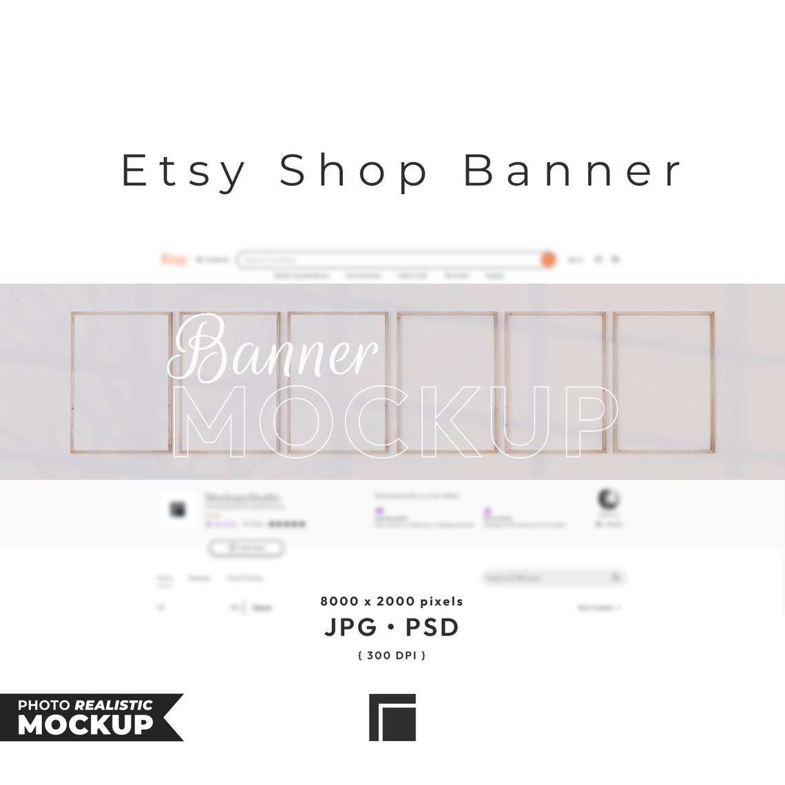 Etsy Big Banner, Etsy Shop Banner Mockup With Multiple Frames ...