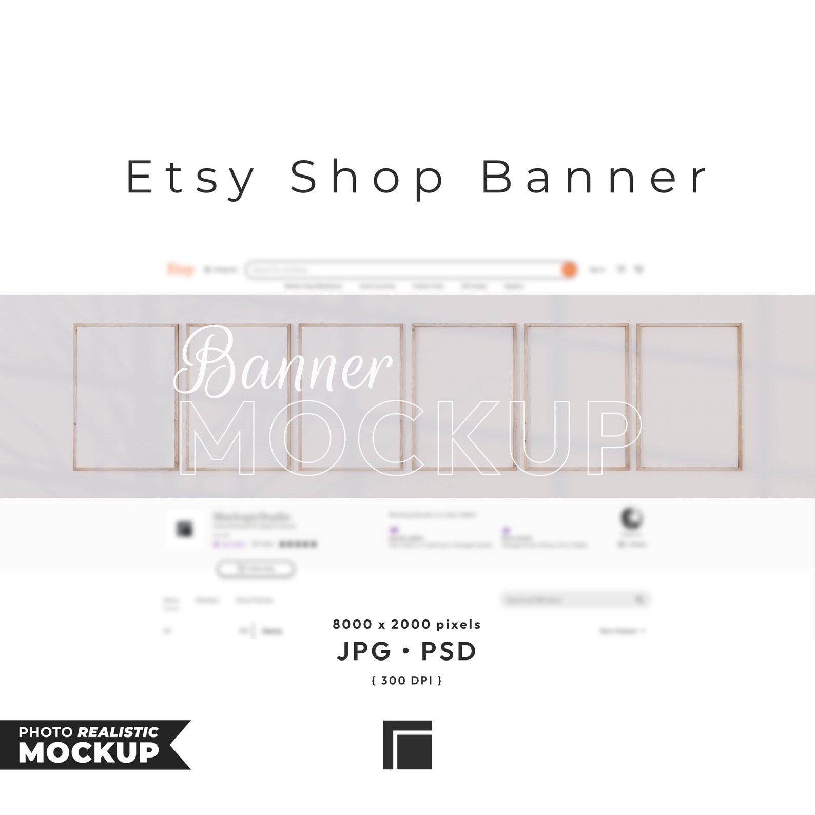 Etsy Big Banner, Etsy Shop Banner Mockup With Multiple Frames ...