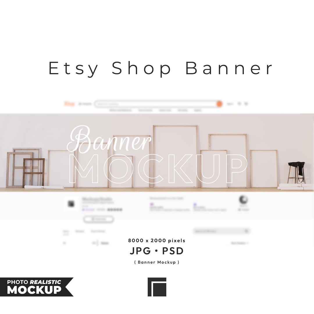 Etsy Big Banner, Etsy Shop Banner Mockup With Multiple Frames ...
