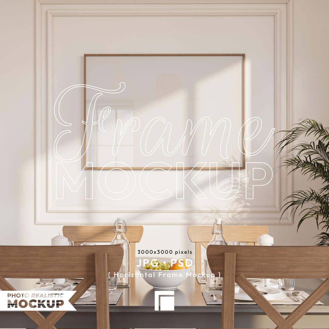Dining Room Frame Mockup, Styled Mockup, Mockup Dining Room, Food Wall ...