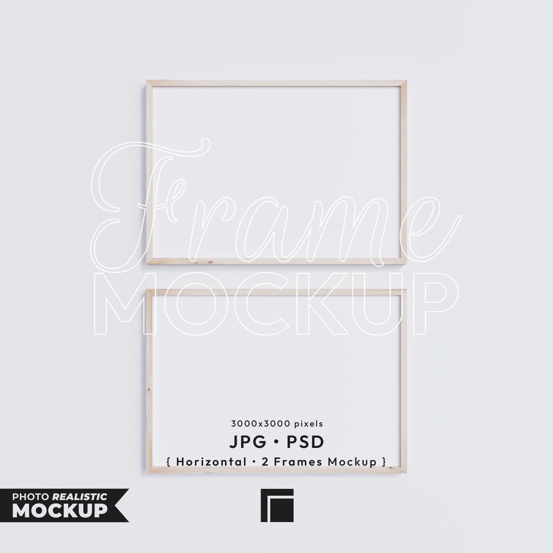 Horizontal Frames Mockup: Gallery Wall Art Template (JPG, PSD) - Etsy