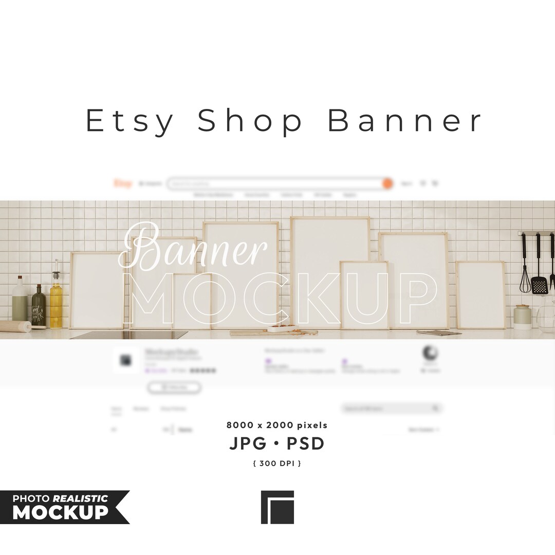 Kitchen Banner Mockup, Banner Mockup in the Kitchen, Etsy Banner PSD ...