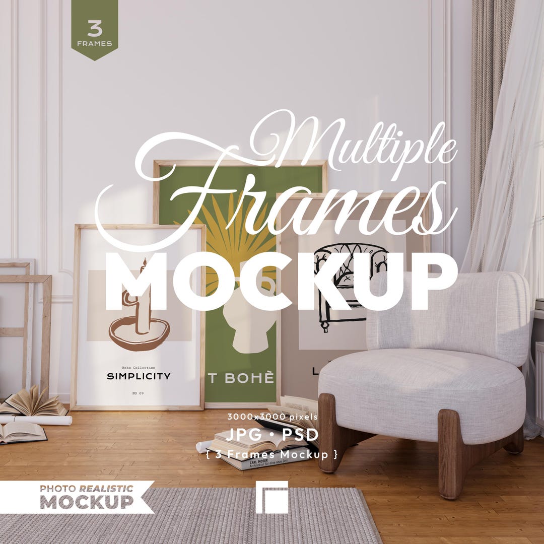 Vertical 3 Frames Mockup: Modern Digital Psd Template - Etsy