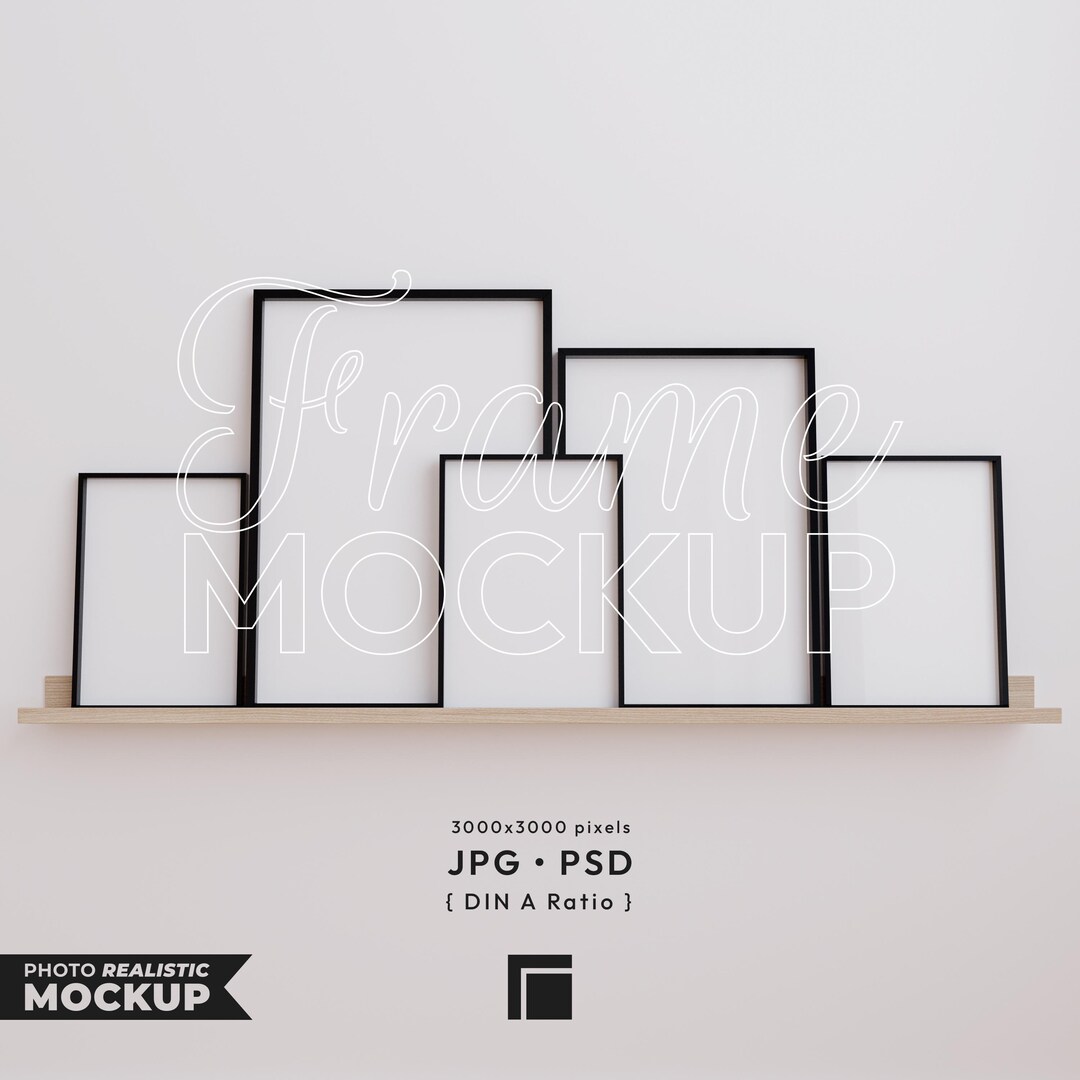 5 Frames Mockup, Multiple Frames Mockup, Photo Framed Mockup, Vertical ...