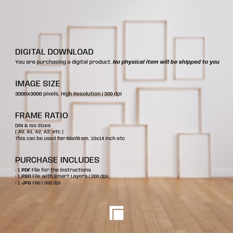 10+ Frames Mockup: Gallery Wall Art Template, Vertical Print Poster Set ...