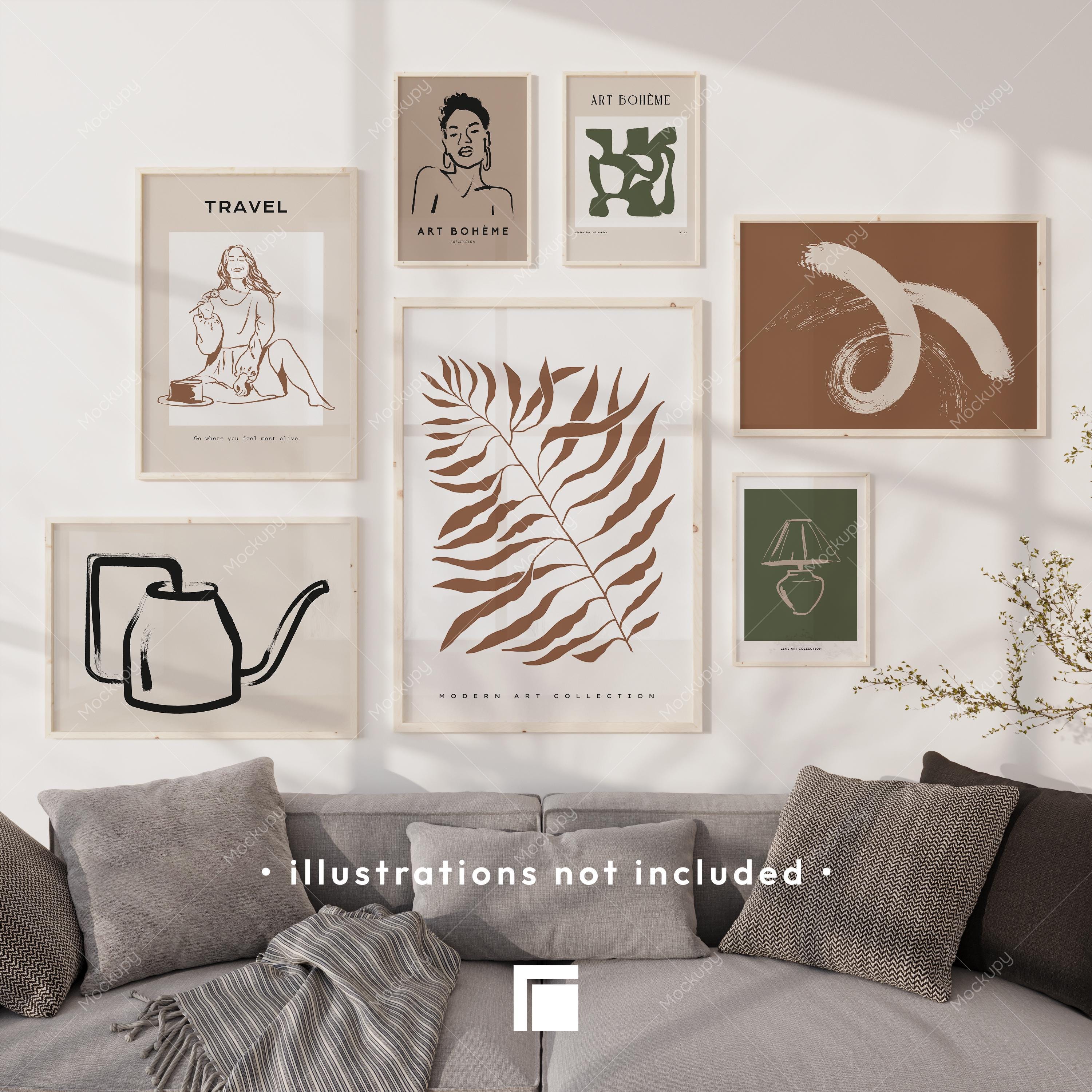 7 Frames Mockup, Multiple Frame Mock up Set, Wooden Frame Psd Template ...