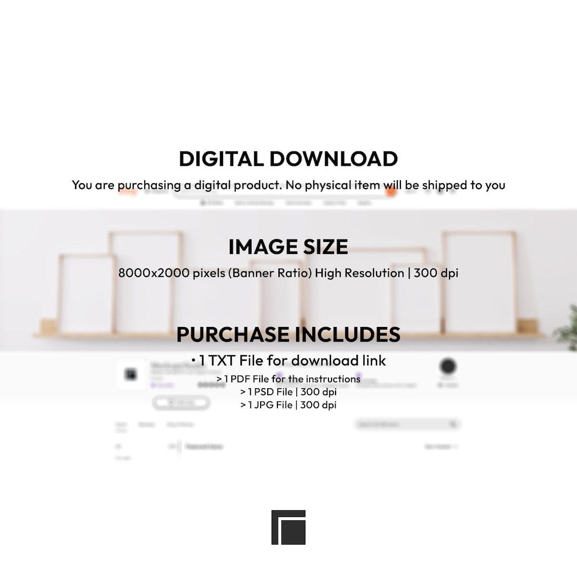 Etsy Shop Banner Mockup: Wooden Frames, Store Cover Image (PSD, JPG ...