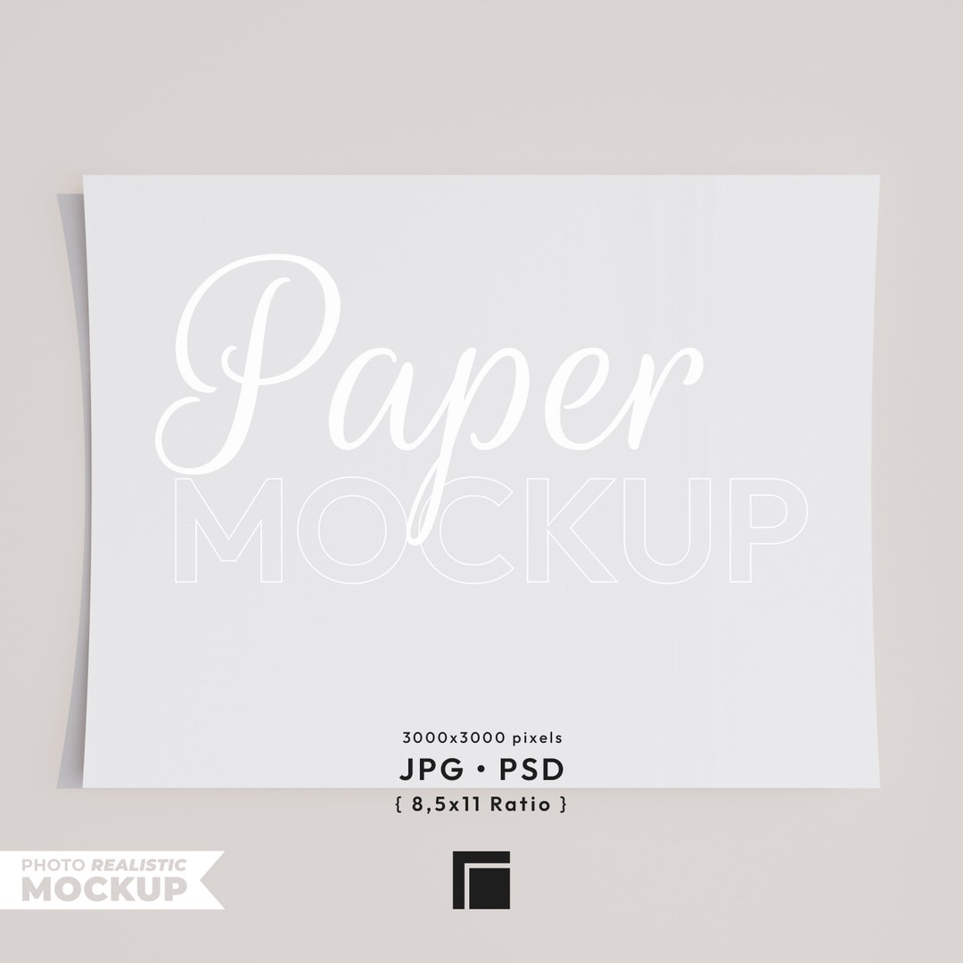 8,5x11 Ratio Mockup, Paper Mockup, Mock up , Lying Frame Mockup, PSD ...