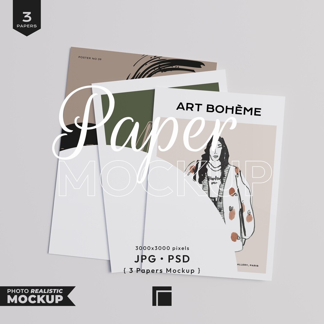 Vertical Poster Mockup: A4 Paper Template (PSD, JPG, PDF) Digital ...