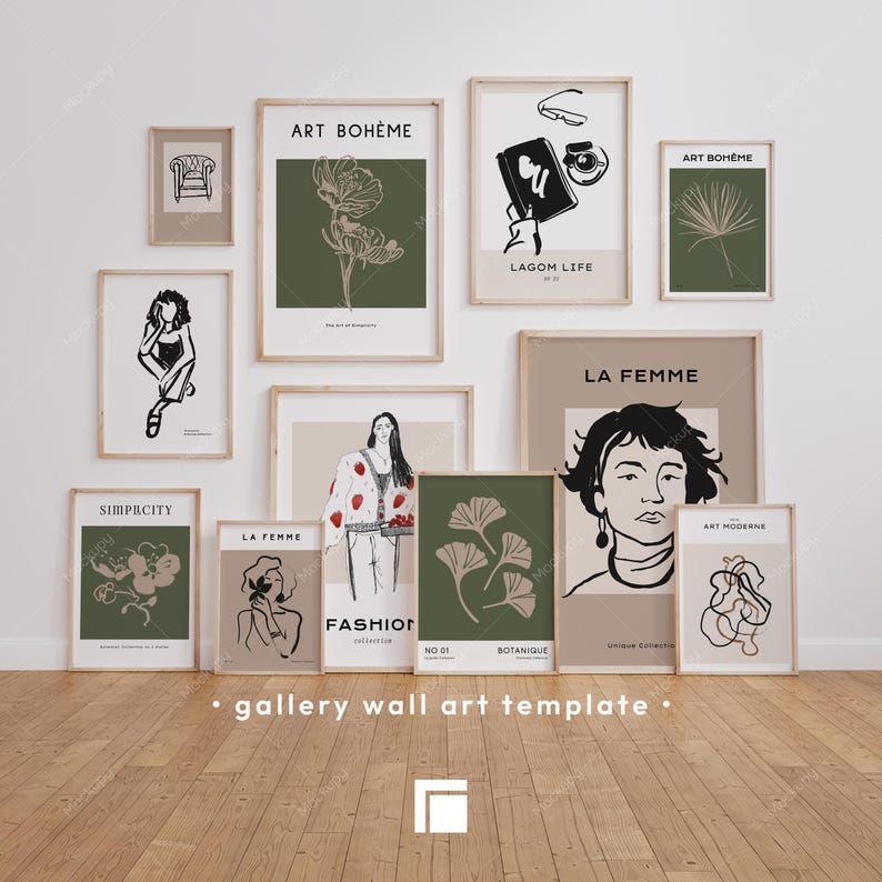 10+ Frames Mockup: Gallery Wall Art Template, Vertical Print Poster Set ...